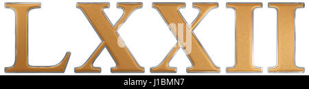 Roman numeral LXXII, duo et septuaginta, 72, seventy two, isolated on ...