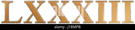Roman numeral LXXXIII, tres et octoginta, 83, eighty three, isolated on ...