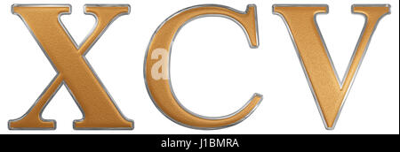 Roman numeral XCV, quinque et nonaginta, 95, ninety five, isolated on ...