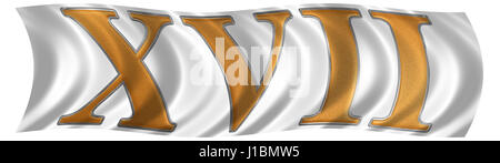 Roman numeral XVII, septendecim, 17, seventeen, isolated on white ...