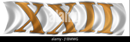 Roman numeral XXII, duo et viginti, 22, twenty two, isolated on white ...