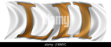 Roman numeral LII, duo et quinquaginta, 52, fifty two, isolated on ...