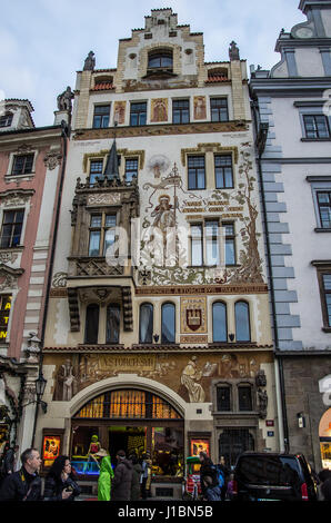 The Storch House, the House of the Stone Madonna, old town square ...