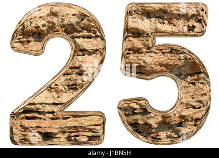 Numeral 25, twenty five, isolated on white background, 3d render Stock ...