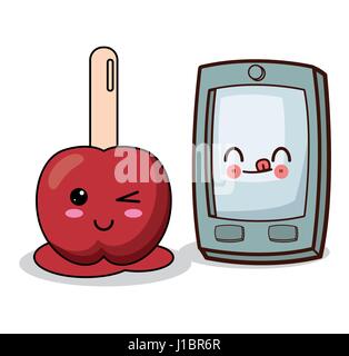 With sign candy apple character cartoon Stock Vector Image & Art - Alamy