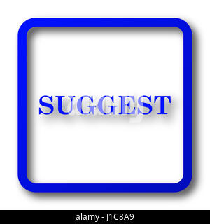 Suggest icon, blue website button on white background Stock Photo - Alamy