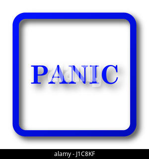 Panic icon. Internet button on white background Stock Photo - Alamy
