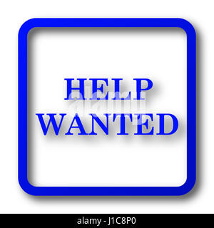 Help wanted icon. Internet button on black background Stock Photo - Alamy