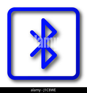Bluetooth icon, blue website button on white background Stock Photo - Alamy