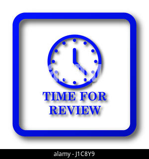 Time for review icon. Internet button on white background Stock Photo ...