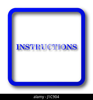 Instructions icon. Internet button on white background Stock Photo - Alamy