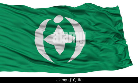 Isolated Chiba Flag, Capital of Japan Prefecture, Waving on White ...