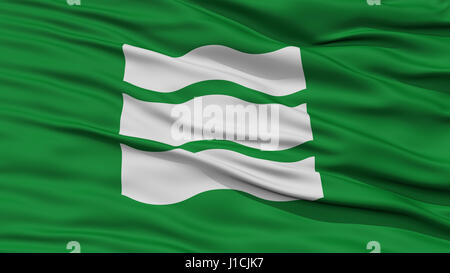 Hiroshima Capital City Flag on Flagpole, Flying in the Wind, Isolated ...