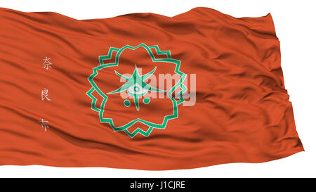 Nara Capital City Flag on Flagpole, Flying in the Wind, Isolated on ...