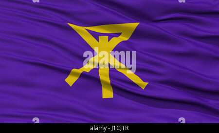 Osaka Capital City Flag on Flagpole, Flying in the Wind, Isolated on ...