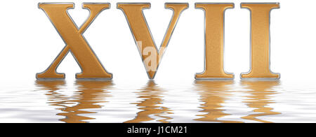 Roman numeral XVII, septendecim, 17, seventeen, isolated on white ...
