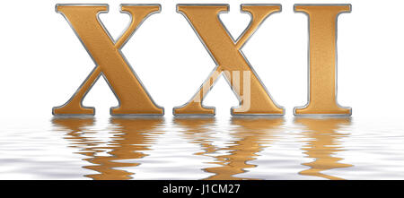 Roman numeral XXI, unus et viginti, 21, twenty one, isolated on white ...