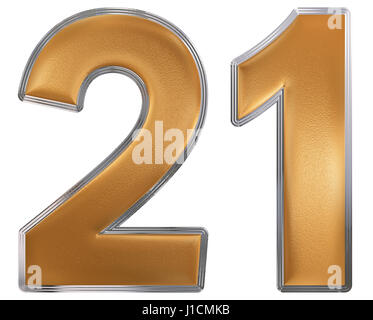 Numeral 21, twenty one, isolated on white background, 3d render Stock ...
