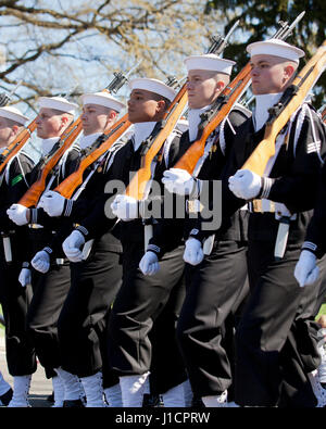US Navy Honor Guard marching during parade - Washington, DC USA Stock ...