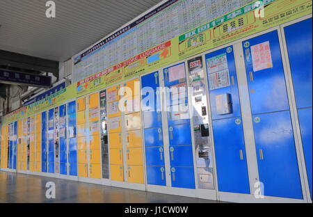 train station lockers for luggage in Japan Stock Photo - Alamy