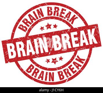 brain break round stamp isolated on transparent background. brain break ...