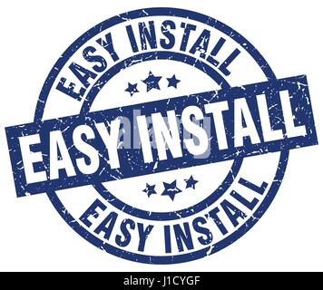 easy install stamp. easy install vintage blue label. Sign Stock Vector ...