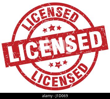 licensed round red grunge stamp Stock Vector Image & Art - Alamy