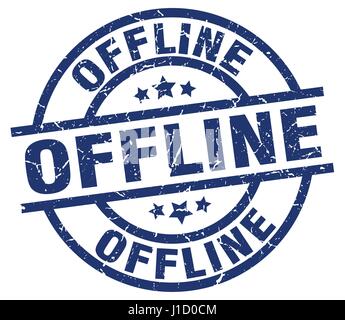 offline blue round grunge stamp Stock Vector Image & Art - Alamy