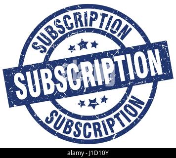 subscription blue round grunge stamp Stock Vector Image & Art - Alamy