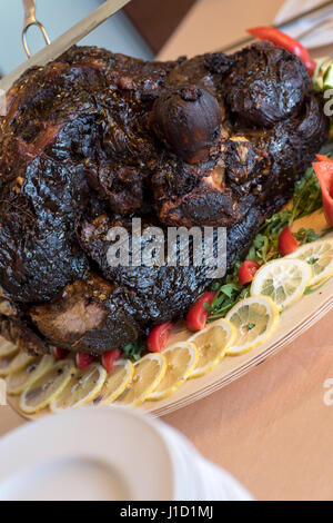 roast leg of veal in full view Stock Photo - Alamy