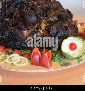 roast leg of veal in full view Stock Photo - Alamy