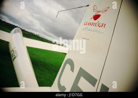 Glasflugel Standard Libelle 201 glider at a gliding club UK Stock Photo ...