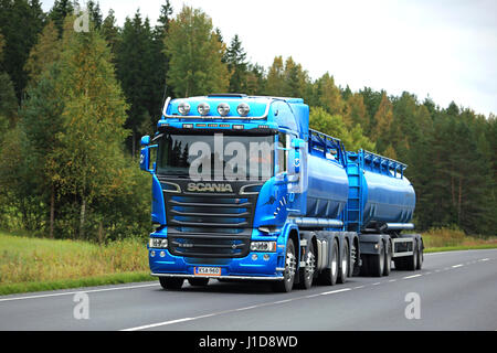 SALO, FINLAND - SEPTEMBER 17, 2016: Scania Blue Stream Refrigerated ...