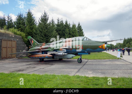 Preserved Sukhoi Su-7 fighter-bomber of the Czech Air Force Stock Photo ...