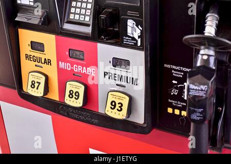 Fuel pump gas prices Stock Photo - Alamy
