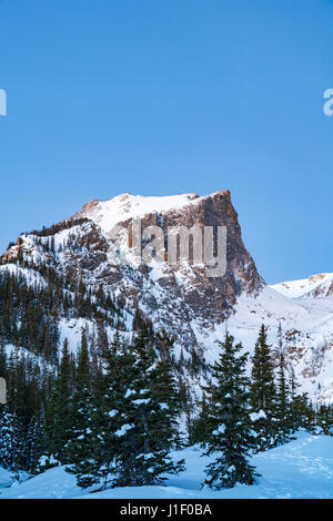 Hallett Peak (12,713 ft.) and Dream Lake, Rocky Mountain National Park ...