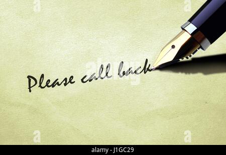 Please Call Back Note Concept Stock Photo: 103256497 - Alamy