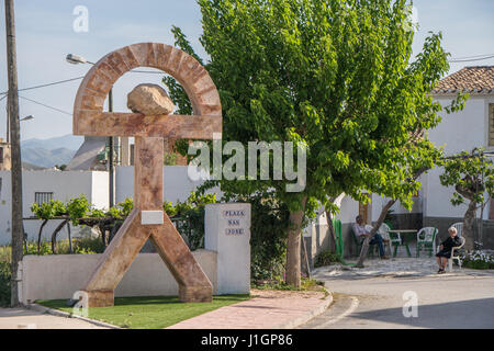 Statue of Indalo man in Piedra Amarilla, Spain Stock Photo - Alamy