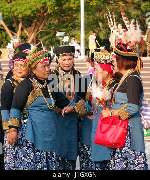 women in taiwanese traditional dress on a event in the city centre of ...
