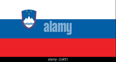 Flag of Slovenia. Sign or icon with the national flag of the country ...