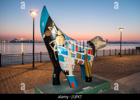 Super,Lambanana,sunset,Pier Head, Liverpool,Merseyside,England,UNESCO ...