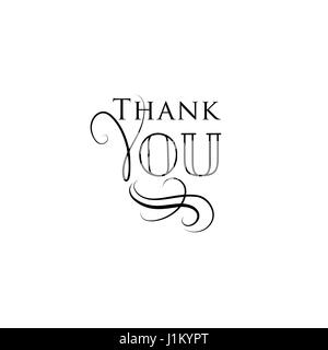 elegant Thank you calligraphy design with floral elements Stock Vector ...