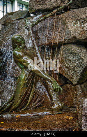 Fountain with sculpture of Ole Bull ( violinist, composer ) in city ...
