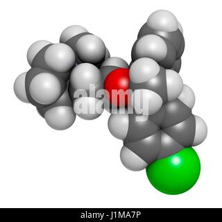 Clemastine (meclastine) antihistamine drug molecule. Used to treat ...