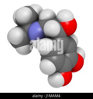 Isoprenaline (isoproterenol) drug molecule. Used in treatment of Stock ...