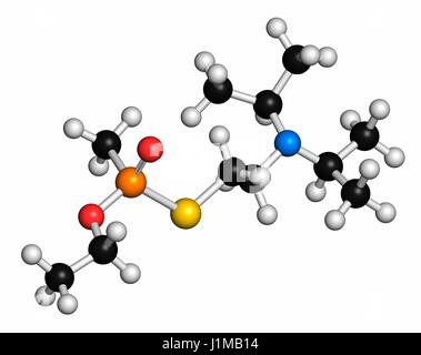 VX nerve gas. Molecular model of the extremely toxic nerve agent VX ...