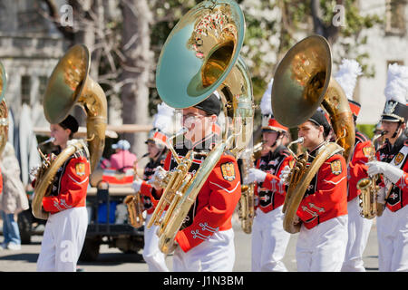 Sousaphone section of high school marching band - USA Stock Photo - Alamy