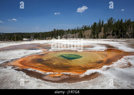 Chromatic Pool, Upper Geyser Basin, Yellowstone national park, Wyoming ...
