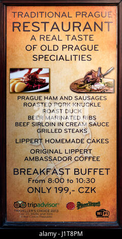 A menu sign in the old town of Boulogne Stock Photo - Alamy