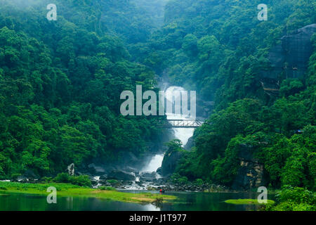 Pangthumai Waterfalls from Goainghat. Sylhet, Bangladesh Stock Photo ...
